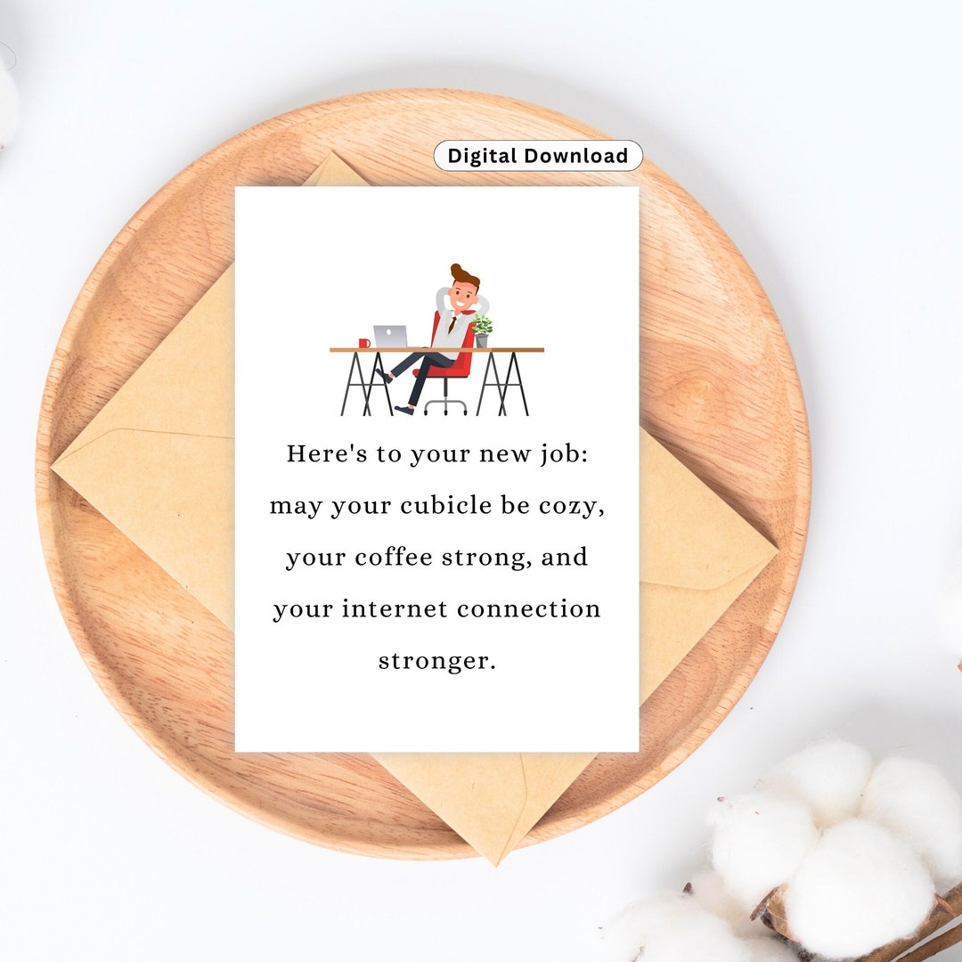 New Job Card Printable Good Luck at Your New Job Card New Job Congrats ...