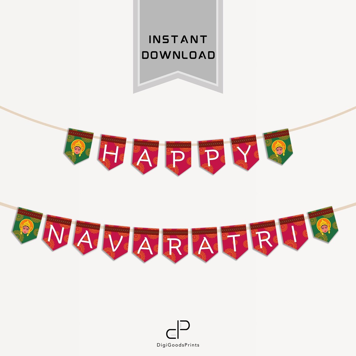 Happy Navaratri Banner Printable Instant Download Navaratri Printable ...