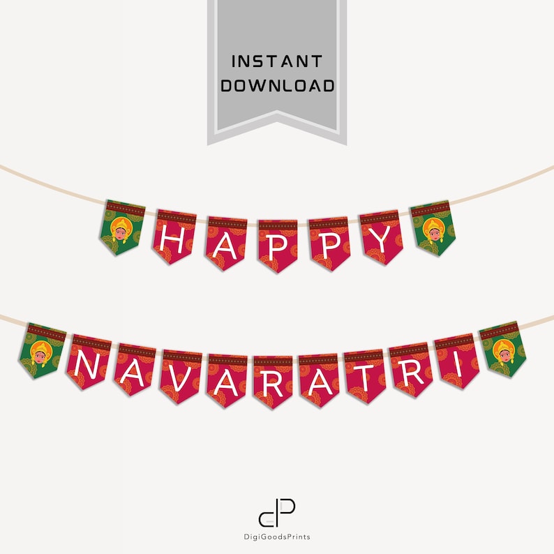 Happy Navaratri Banner Printable Instant Download Navaratri Printable ...