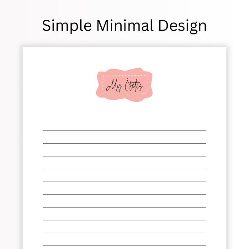Note Taking Template Printable Minimalist Notes Page Printable Lined ...