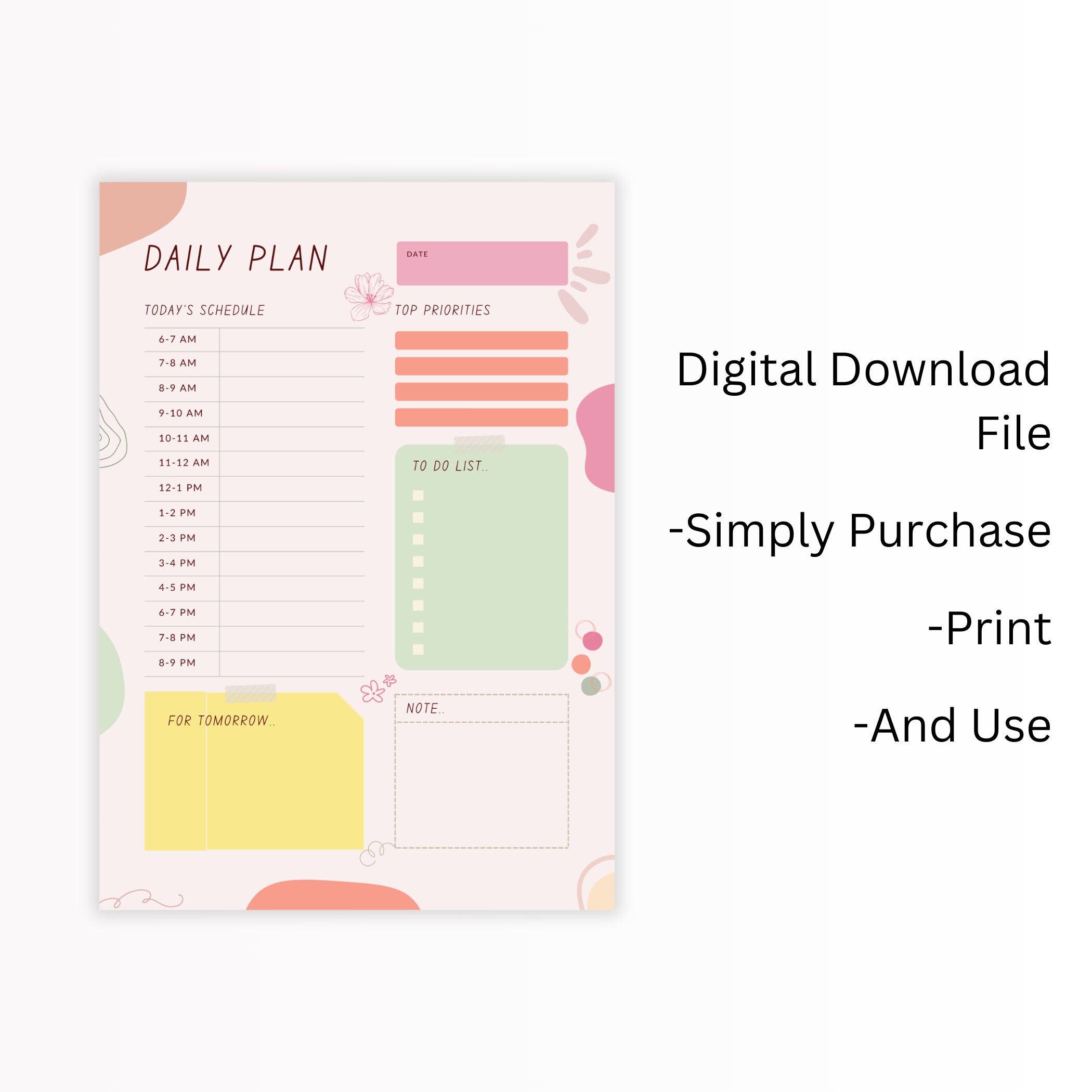 2023 Printable Daily Planner Printable Digital Planner Productivity ...