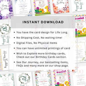 Happy Birthday Card Printable Birthday Card Girl Birthday Card for Kids ...