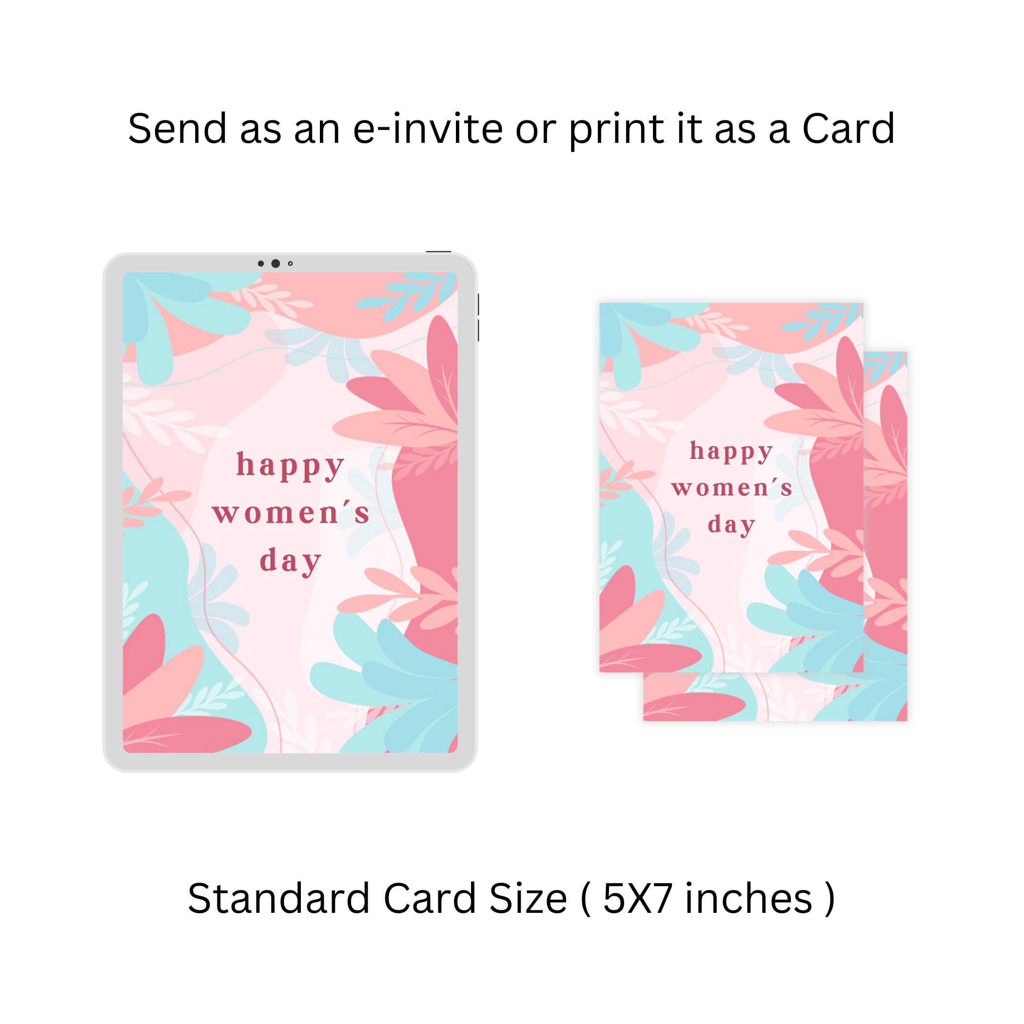 International Women's Day Card Watercolour Abstract Women's Day Gift ...