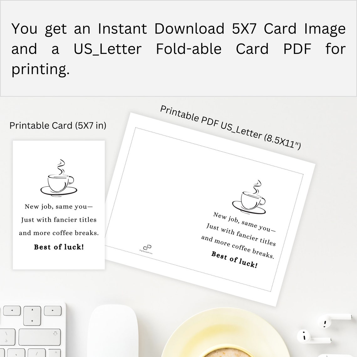 Funny New Job Card Printable Good Luck at Your New Job Card New Job ...