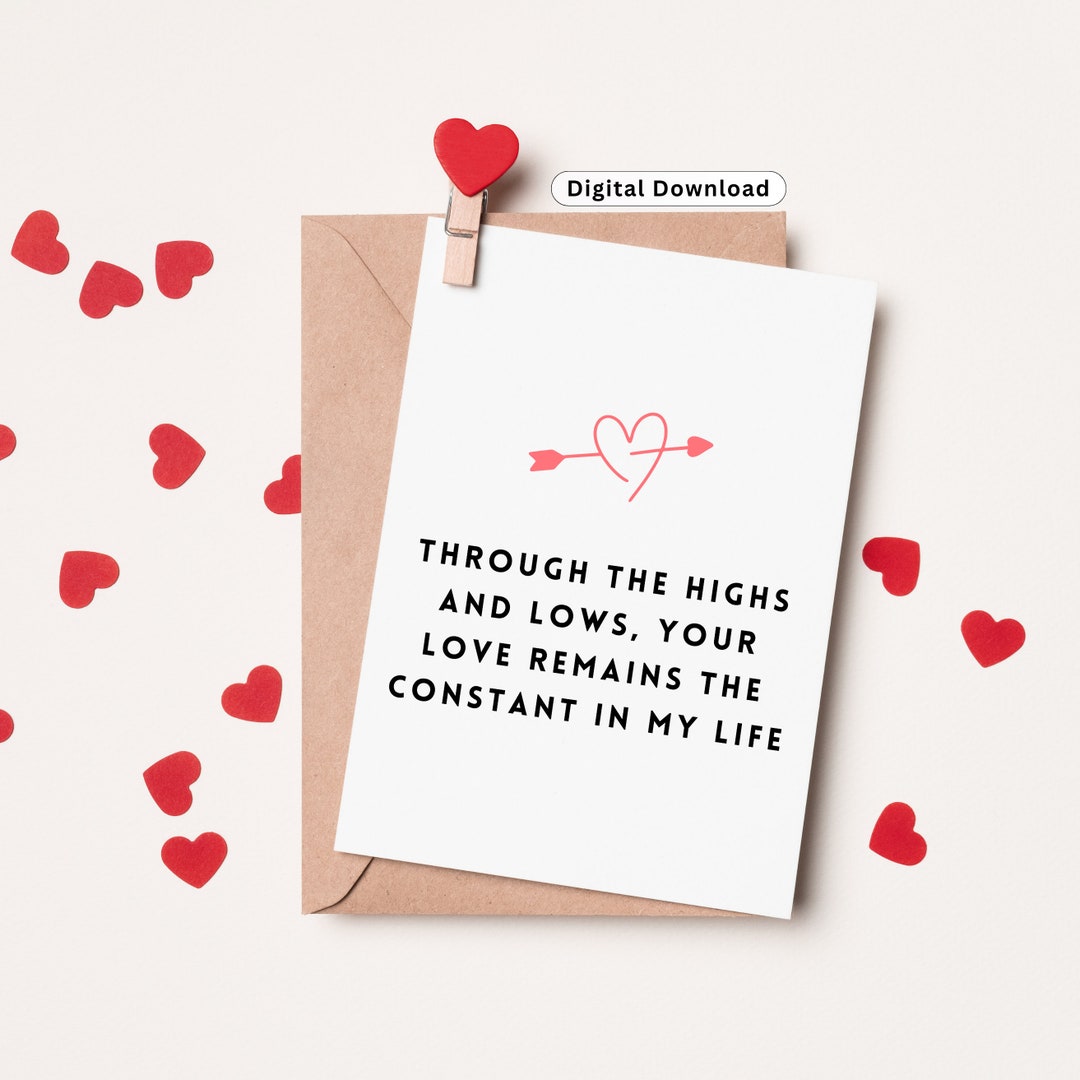 Love Remains Constant - Beautiful Valentines Day Card Printable With ...