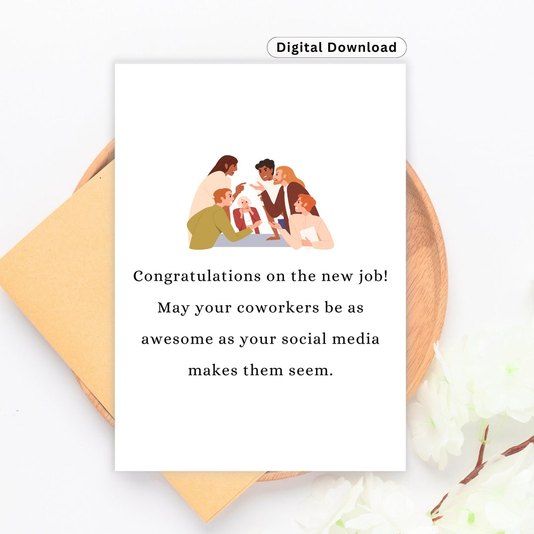 New Job Card Coworker Card Good Luck at Your New Job Card New Job ...