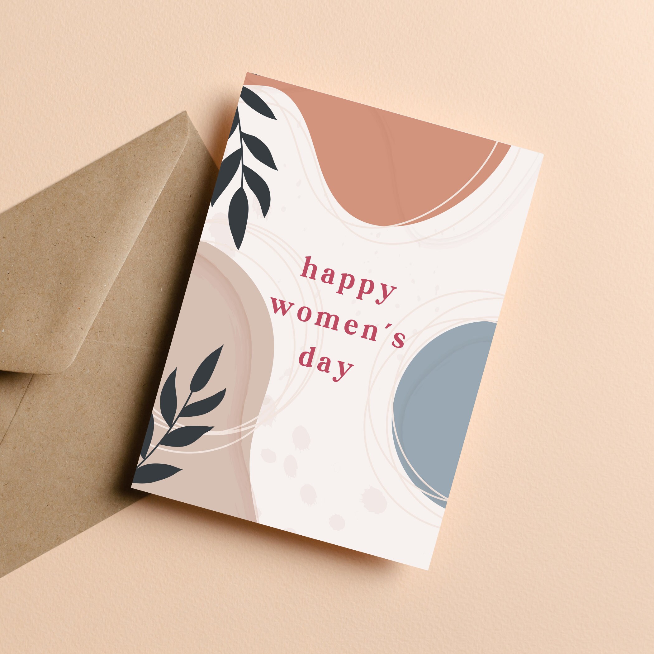 International Women's Day Card Watercolour Abstract Women's Day Gift ...
