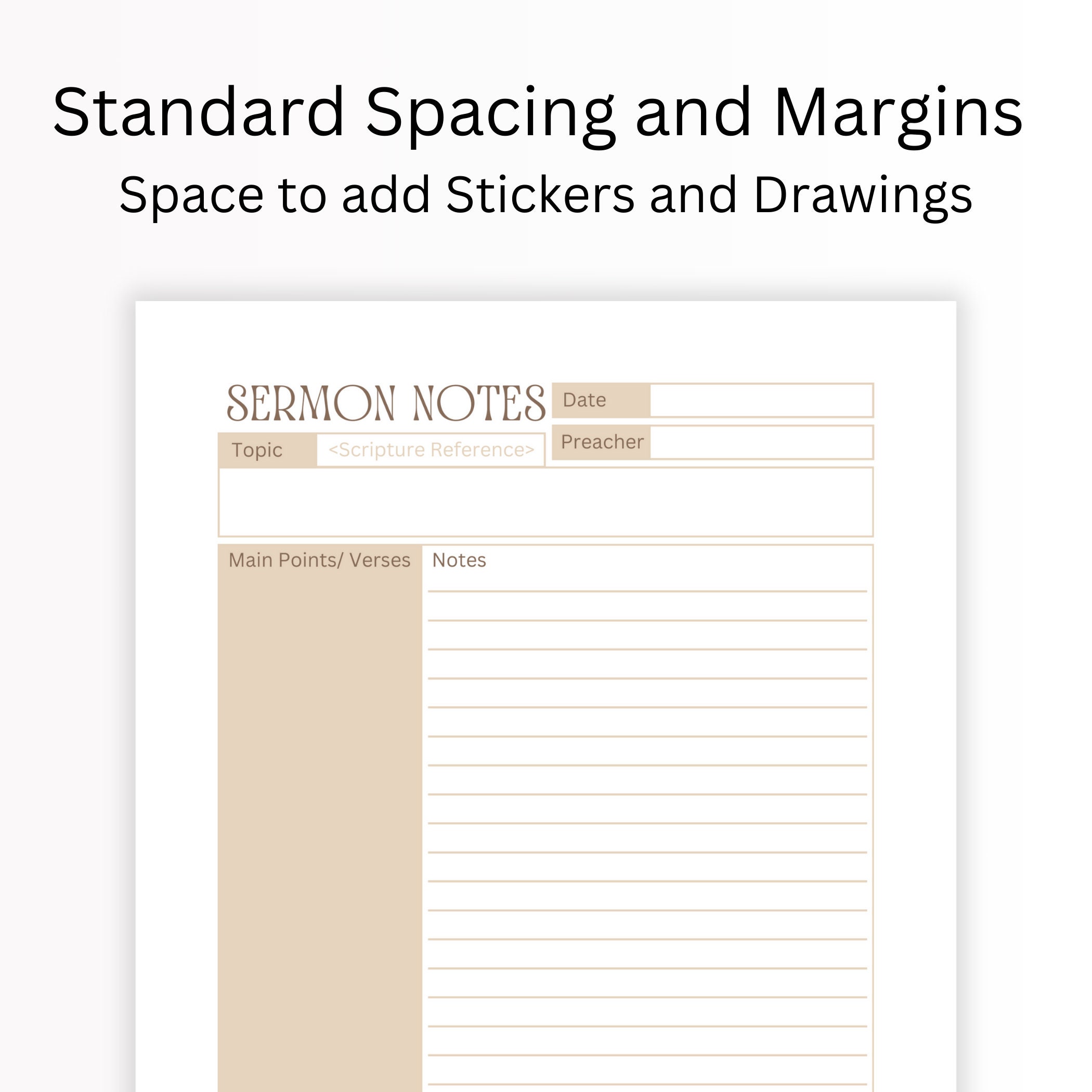 Sermon Notes Printable Sermon Notes Template Sermon Notes Digital ...