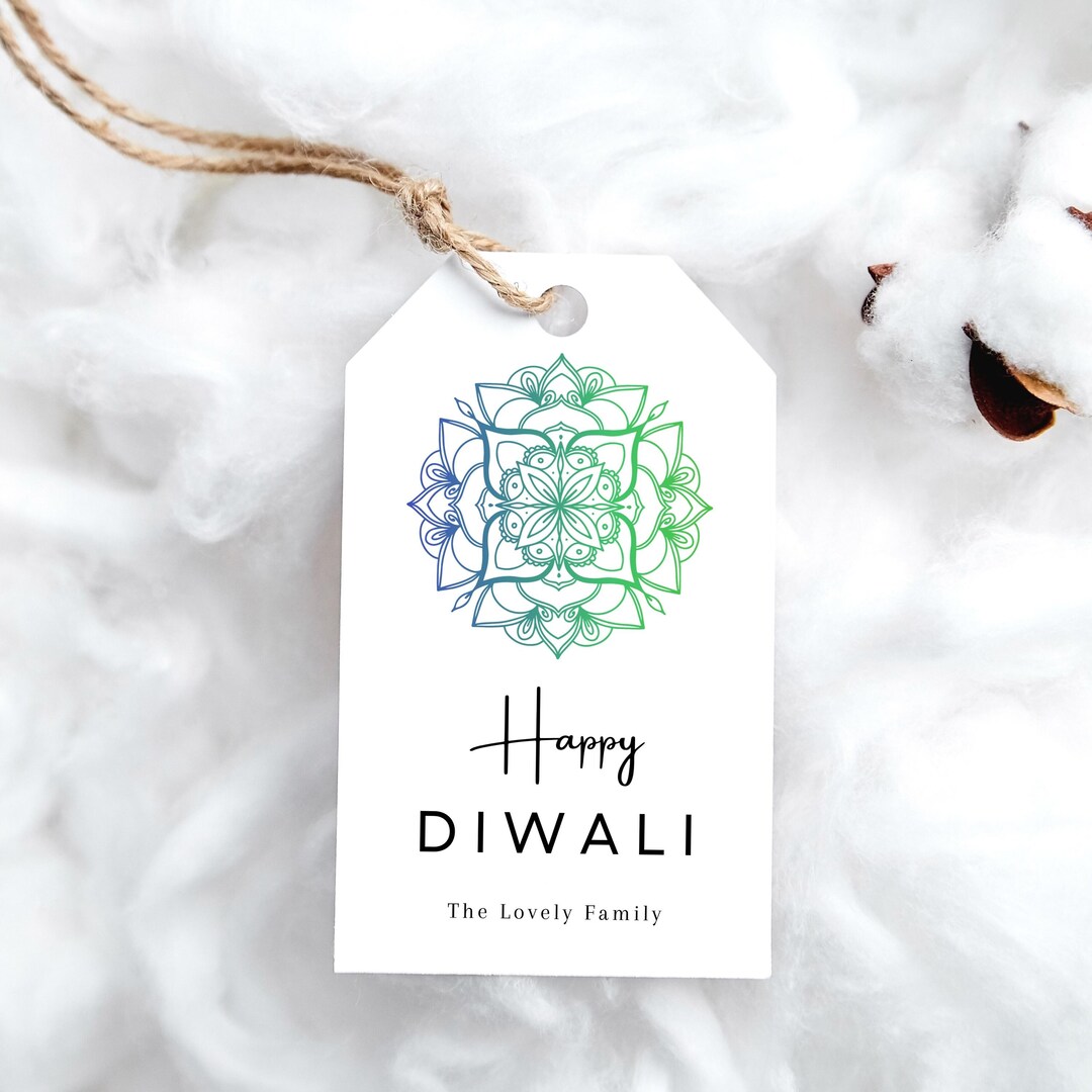 Happy Diwali Gift Tag Printable Diwali Tag Editable Deepawali Gift Tag ...