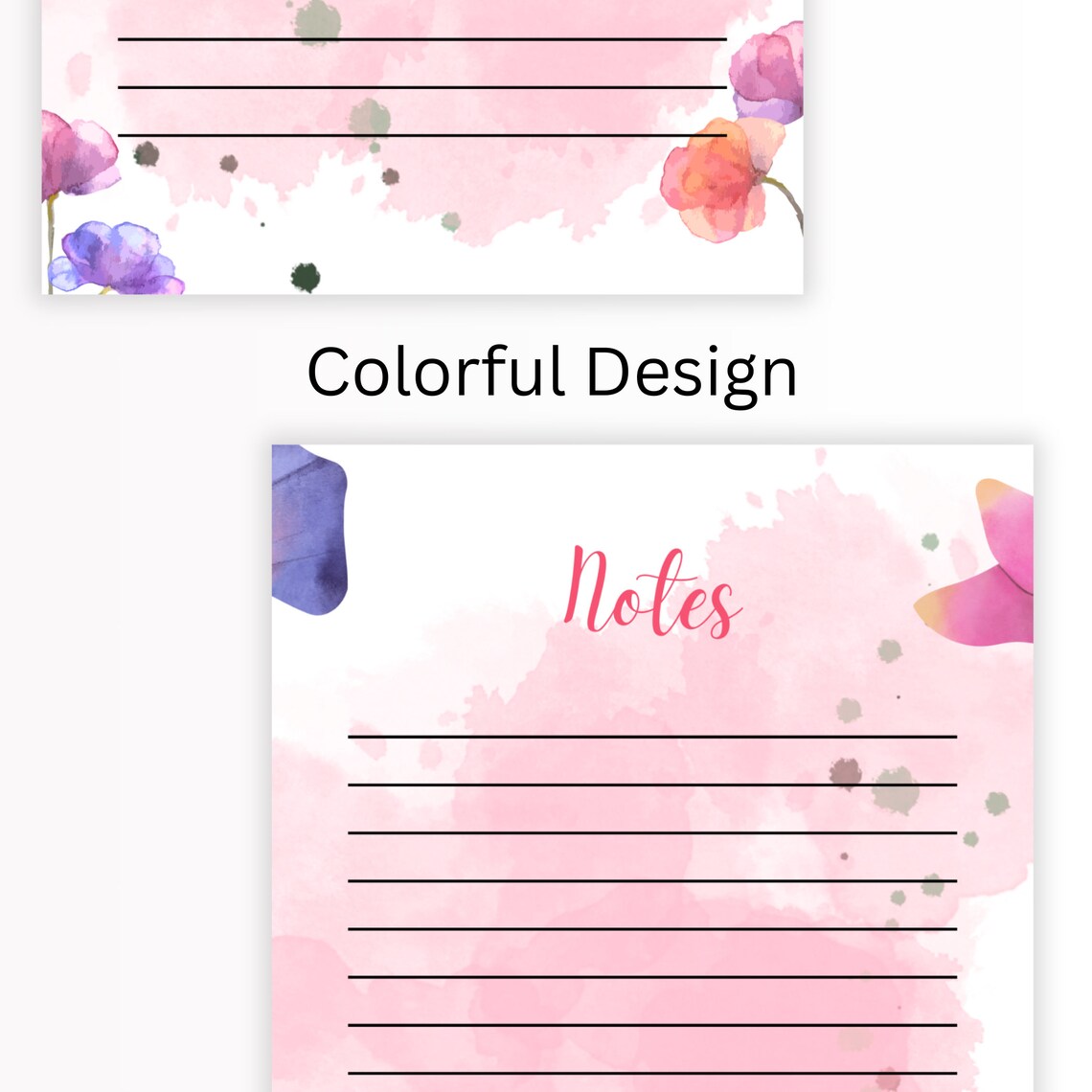 Printable Notepad Colourful Page Note Taking Template Printable ...