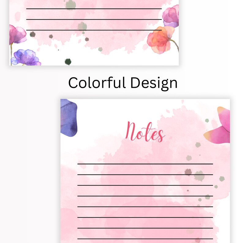 Printable Notepad Colourful Page Note Taking Template Printable ...