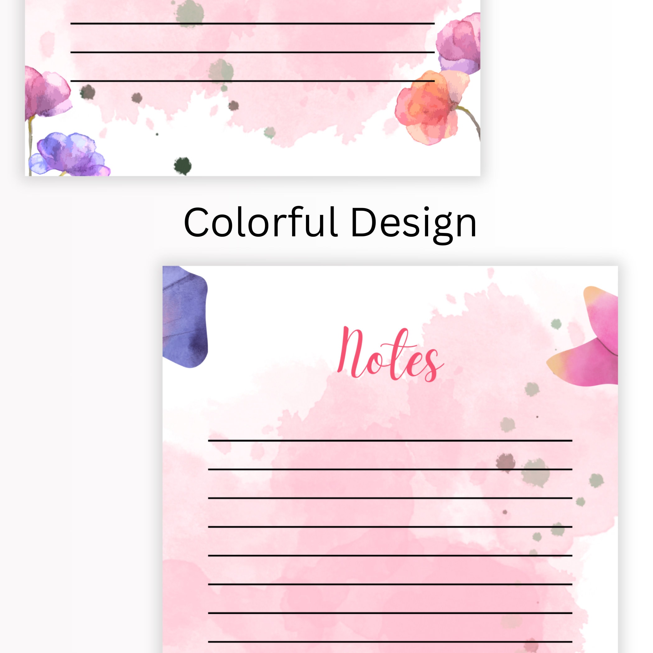 Printable Notepad Colourful Page Note Taking Template Printable ...
