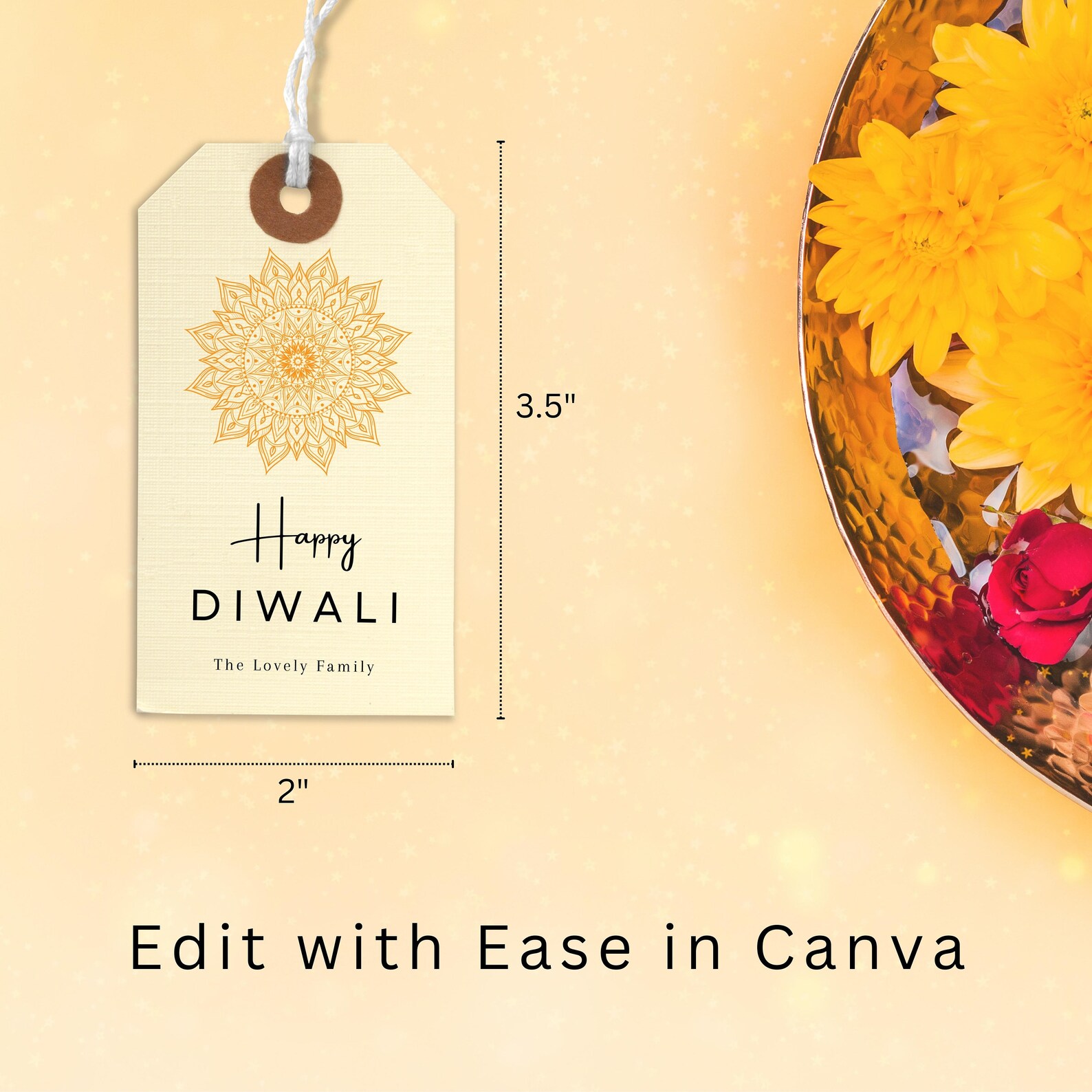 Happy Diwali Gift Tag Printable Diwali Tag Editable Deepawali Gift Tag ...