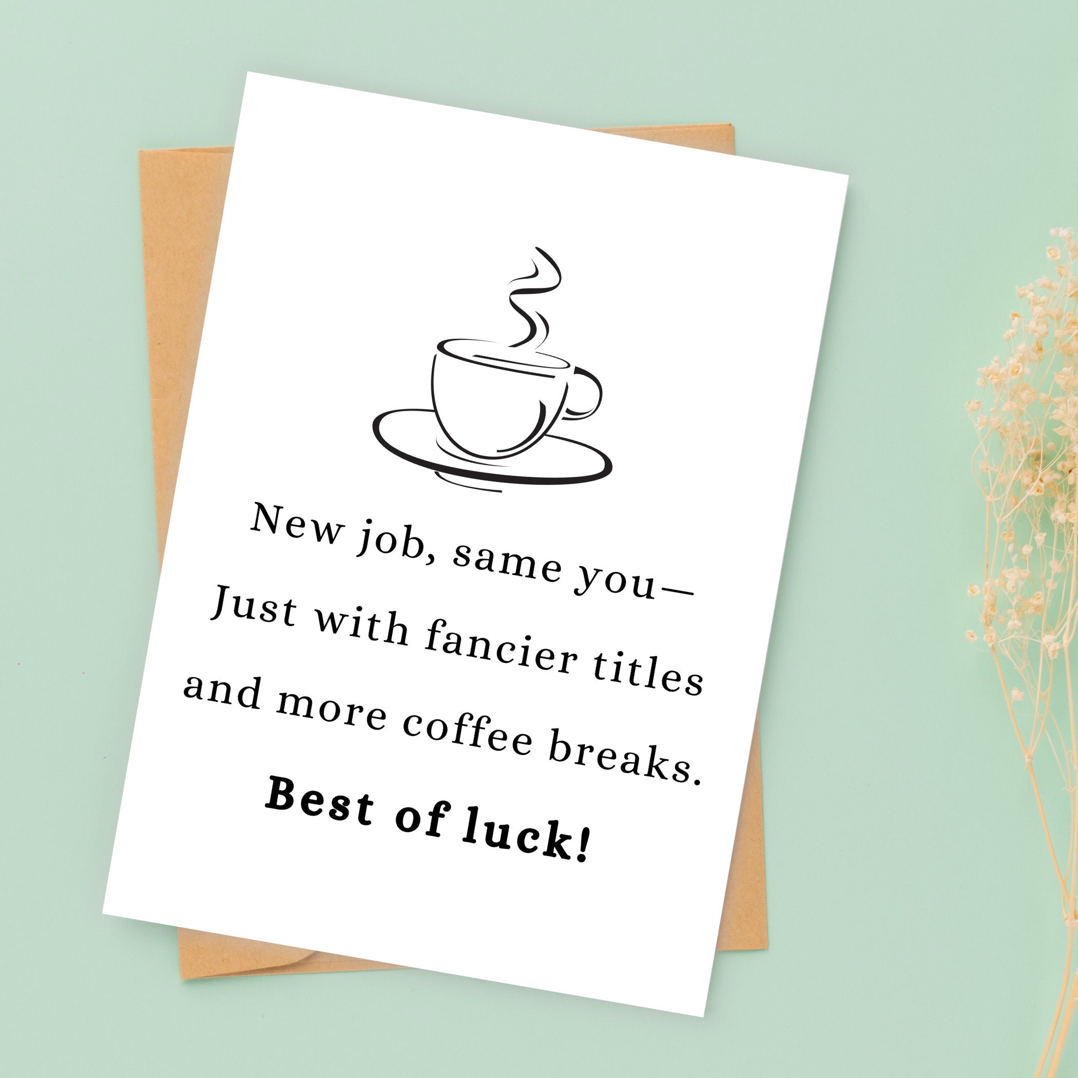 Funny New Job Card Printable Good Luck at Your New Job Card New Job ...