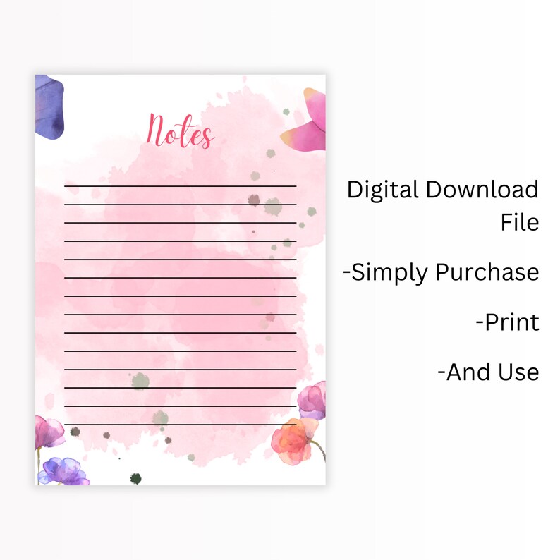 Printable Notepad Colourful Page Note Taking Template Printable ...