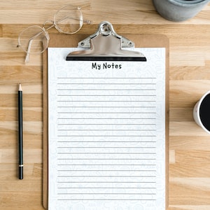 Note Taking Template Printable Shape Seamless Pattern Notes Page ...