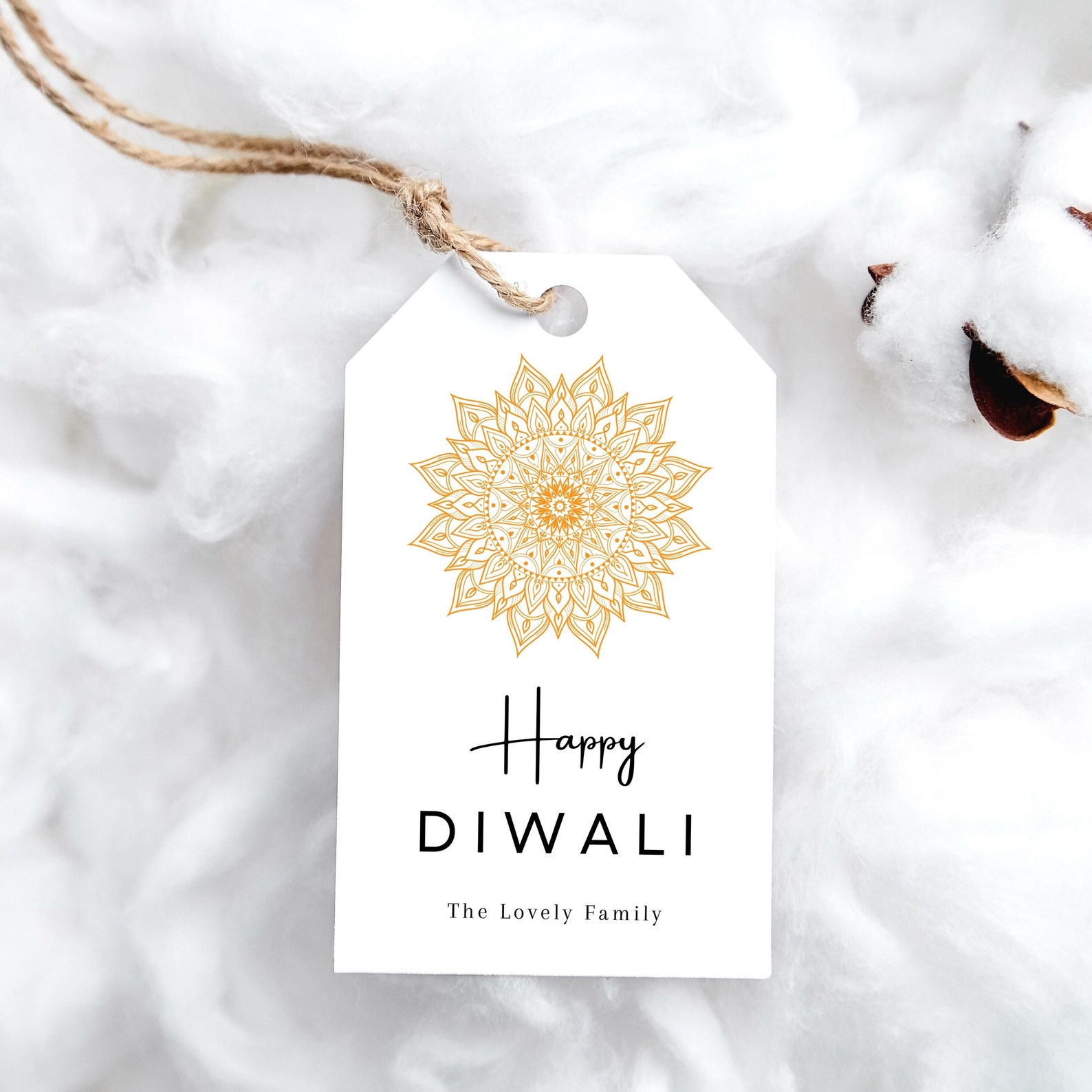 Happy Diwali Gift Tag Printable Diwali Tag Editable Deepawali Gift Tag ...