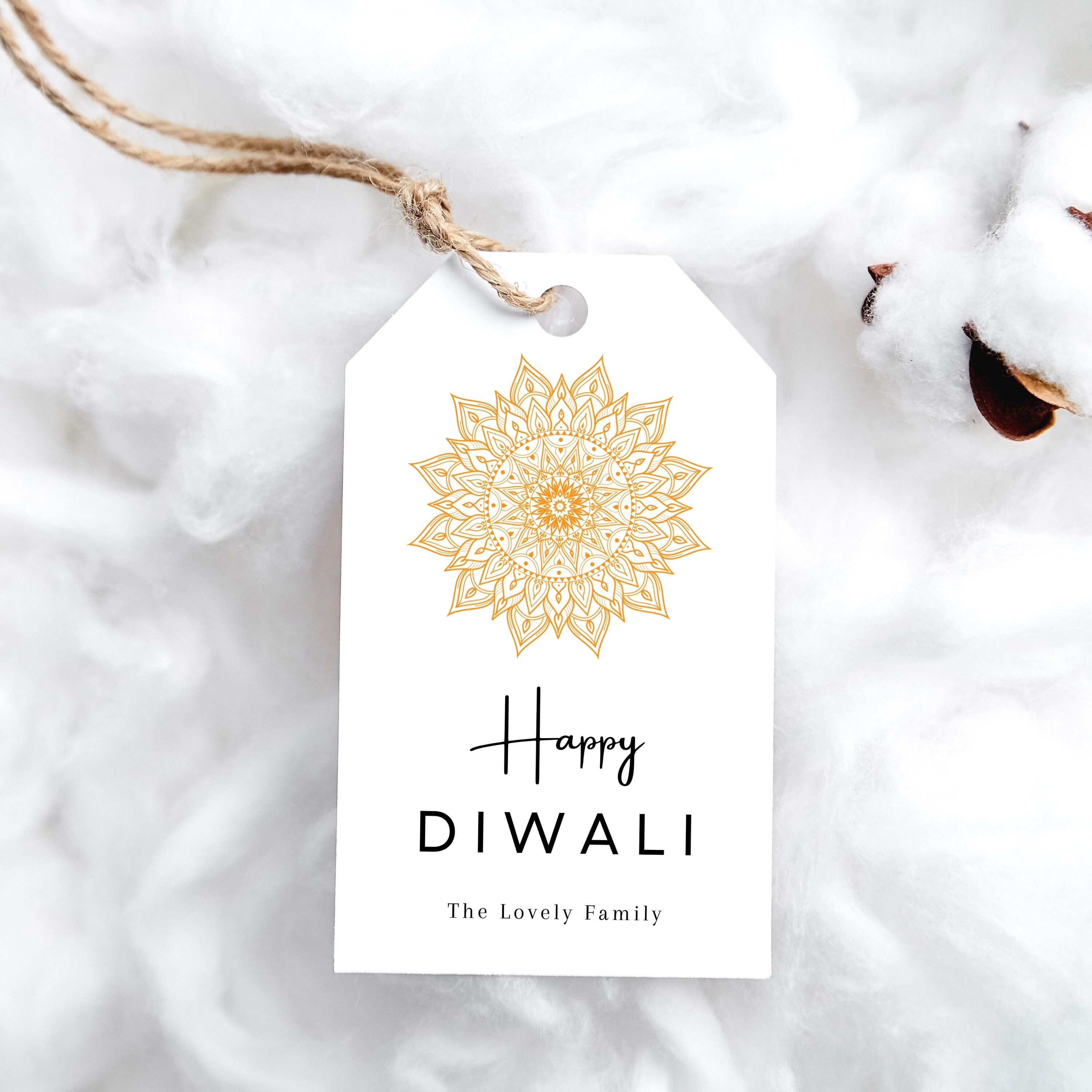 Happy Diwali Gift Tag Printable Diwali Tag Editable Deepawali Gift Tag ...