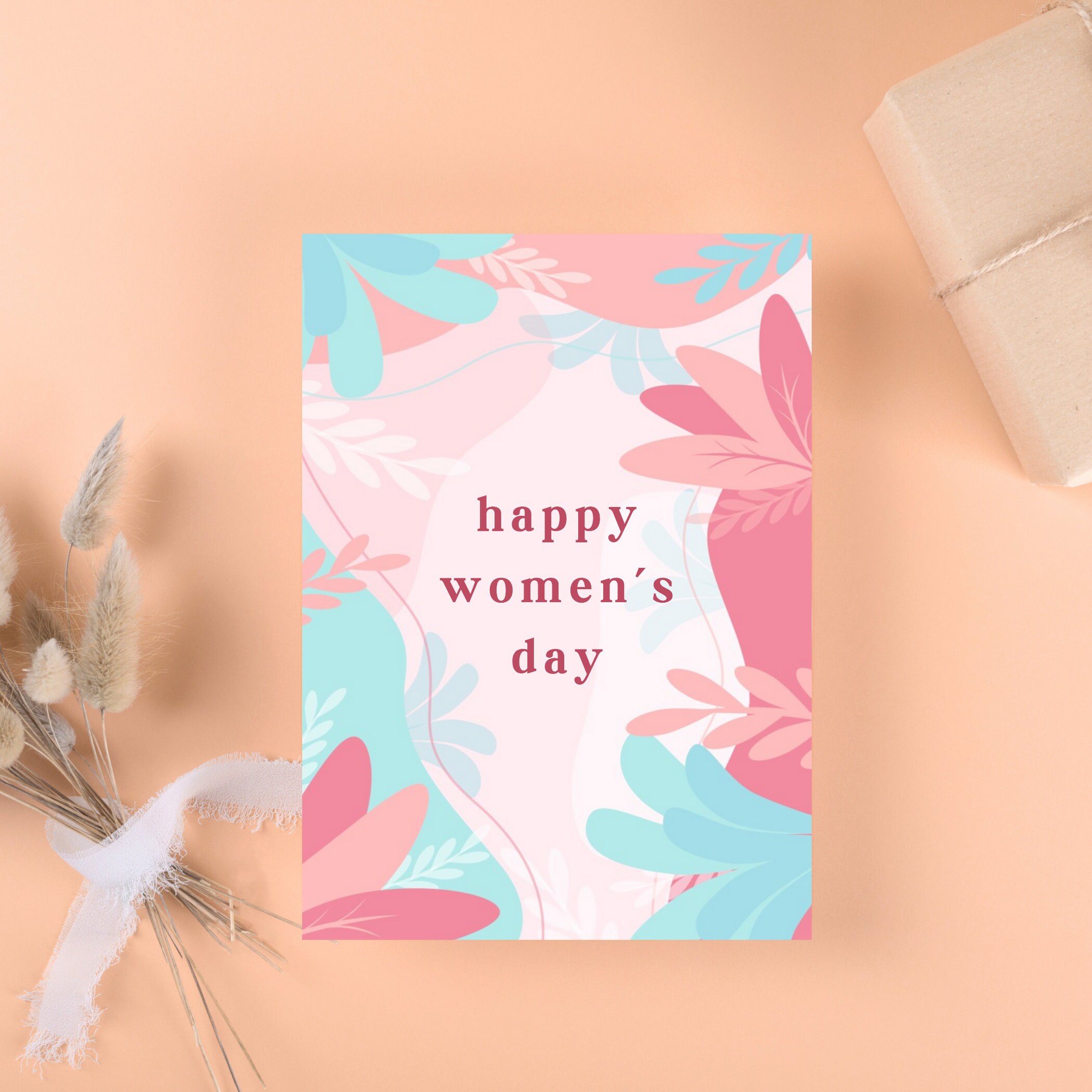 International Women's Day Card Watercolour Abstract Women's Day Gift ...