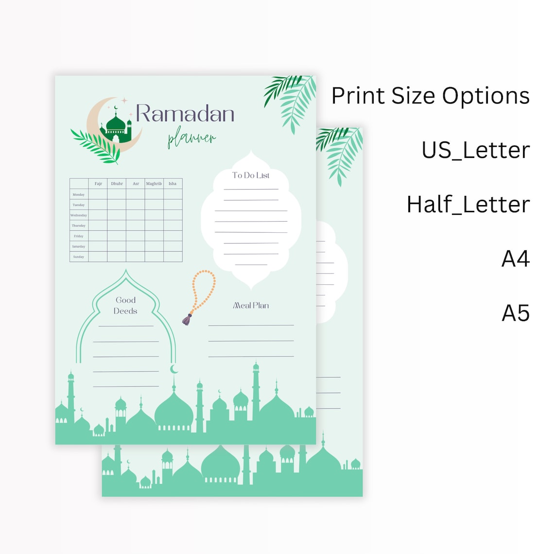 2024 Printable Ramadan Planner Islamic Daily Planner Printable Islamic ...