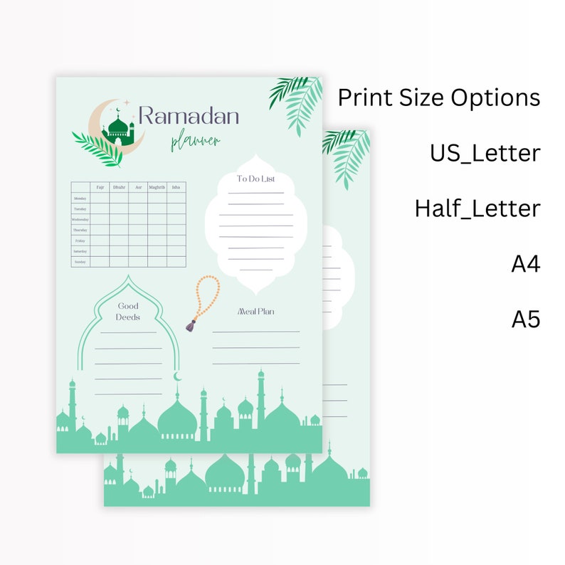 2024 Printable Ramadan Planner Islamic Daily Planner Printable Islamic ...