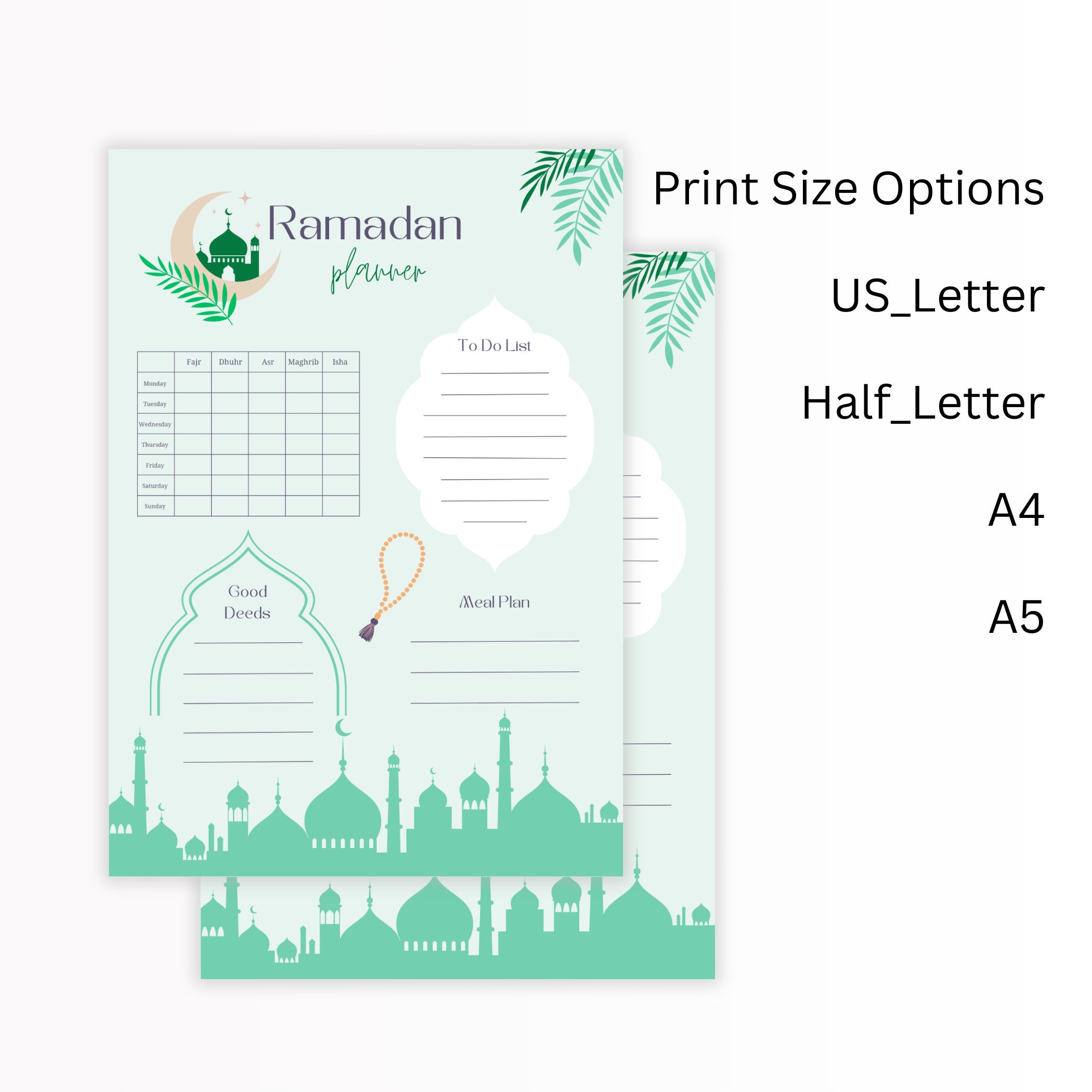 2024 Printable Ramadan Planner Islamic Daily Planner Printable Islamic ...