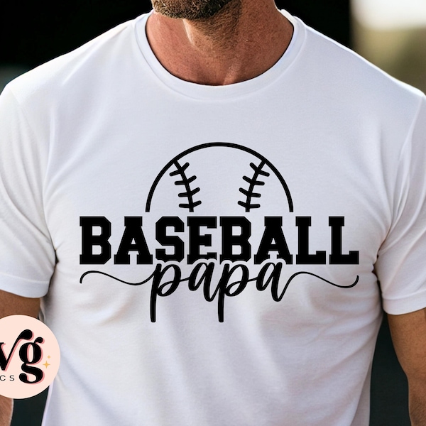 Baseball Papa Svg - Etsy