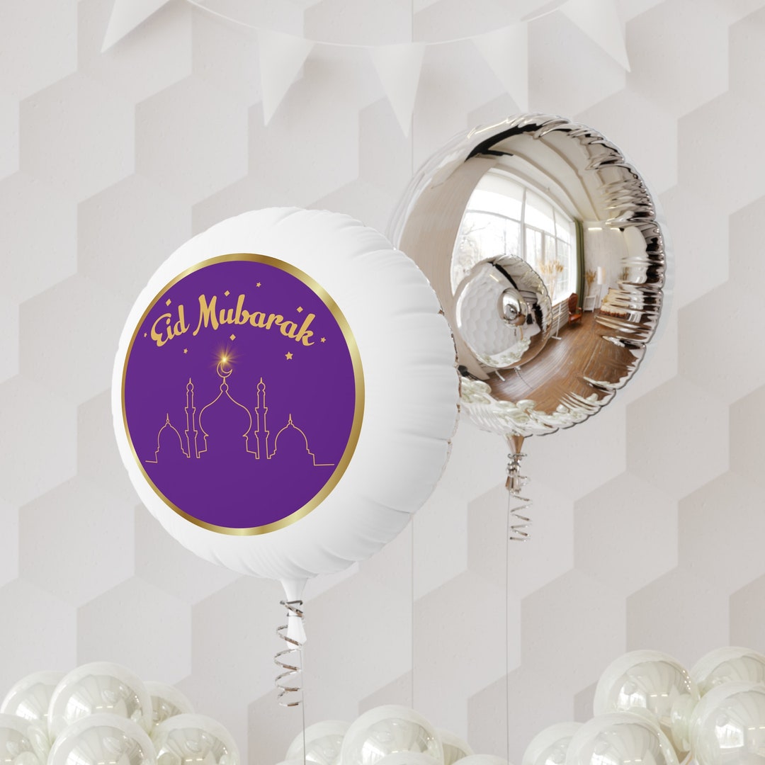 Eid Mubarak Ramadan Balloon round, Helium-ready Design, 22 Purple ...