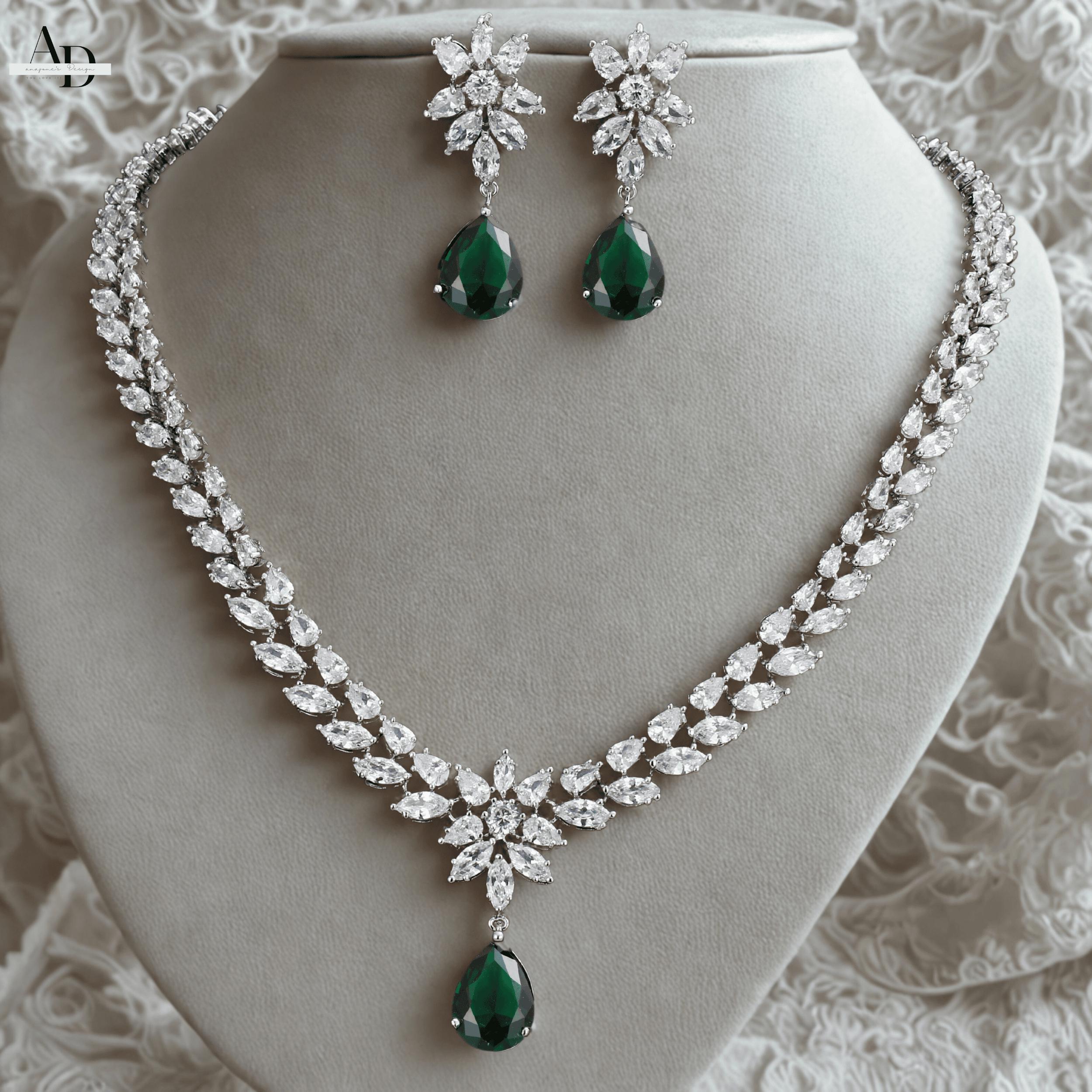 Bridal Silver Necklace Set Wedding Jewelry for Bride Silver Bridal ...