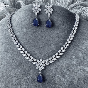 Bridal Silver Necklace Set Wedding Jewelry for Bride Silver Bridal ...