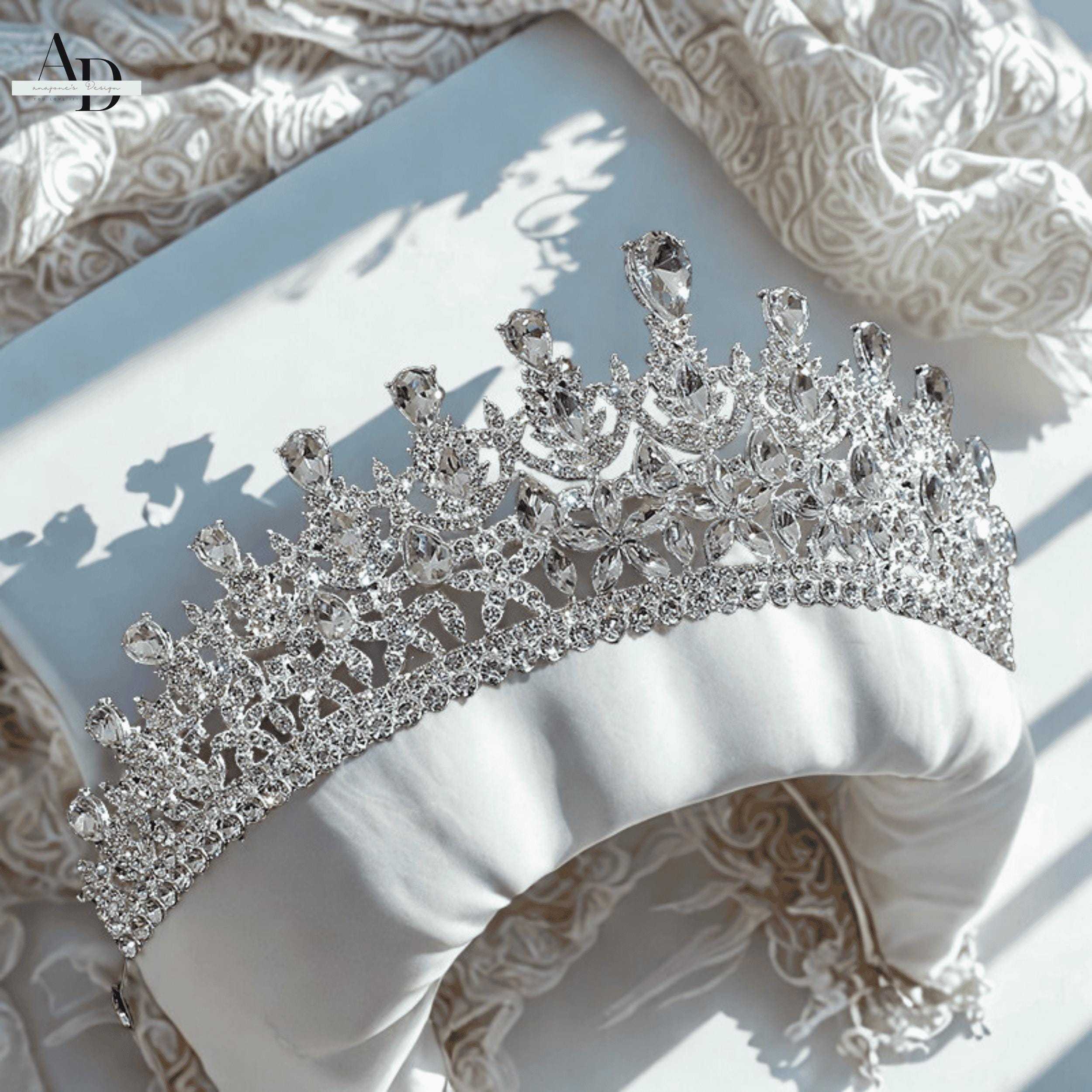 Rhinestone Bridal Tiara, Crystal Hair Piece, Silver Bridal Headband ...