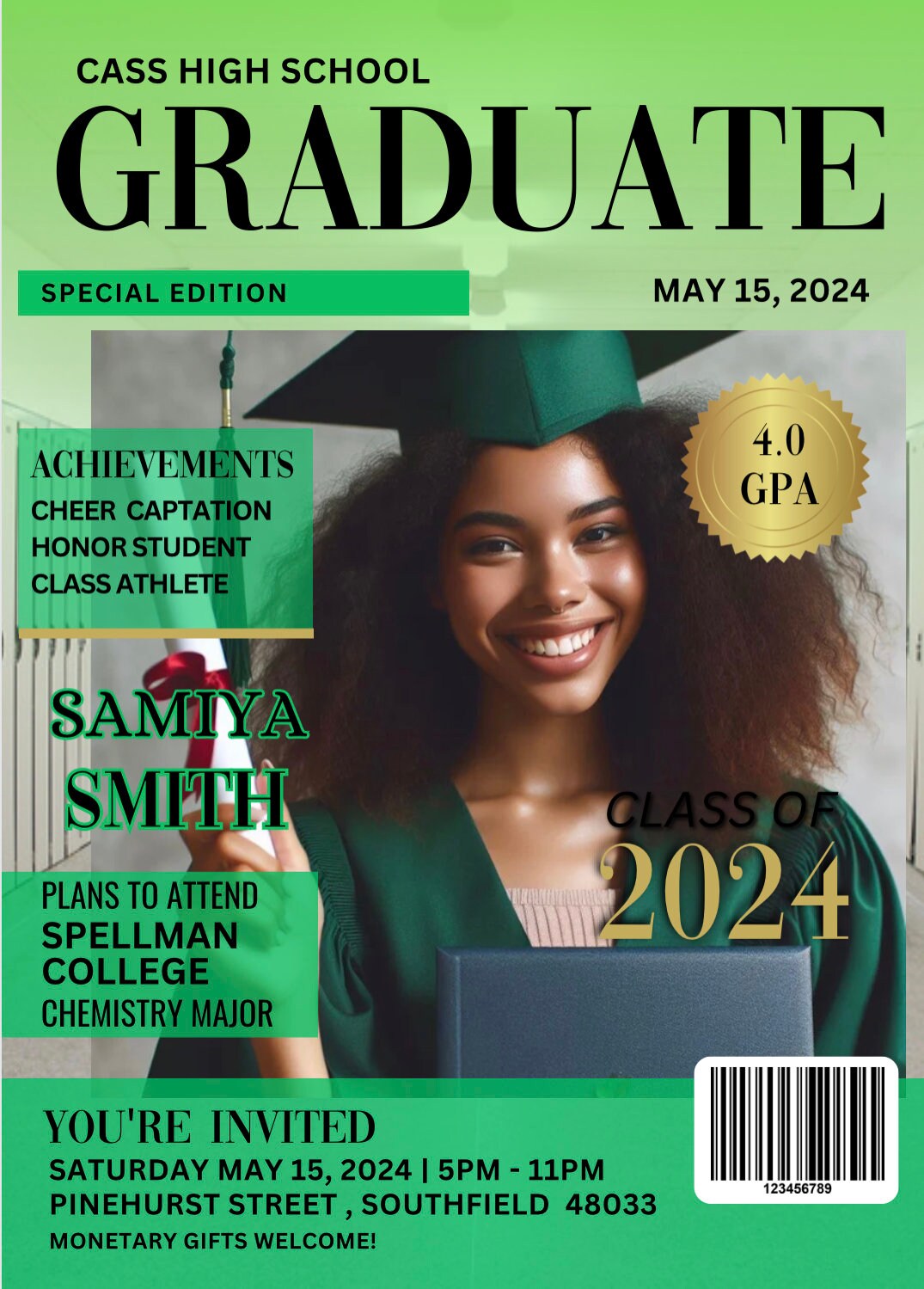 Editable Graduation Invite Template - Etsy