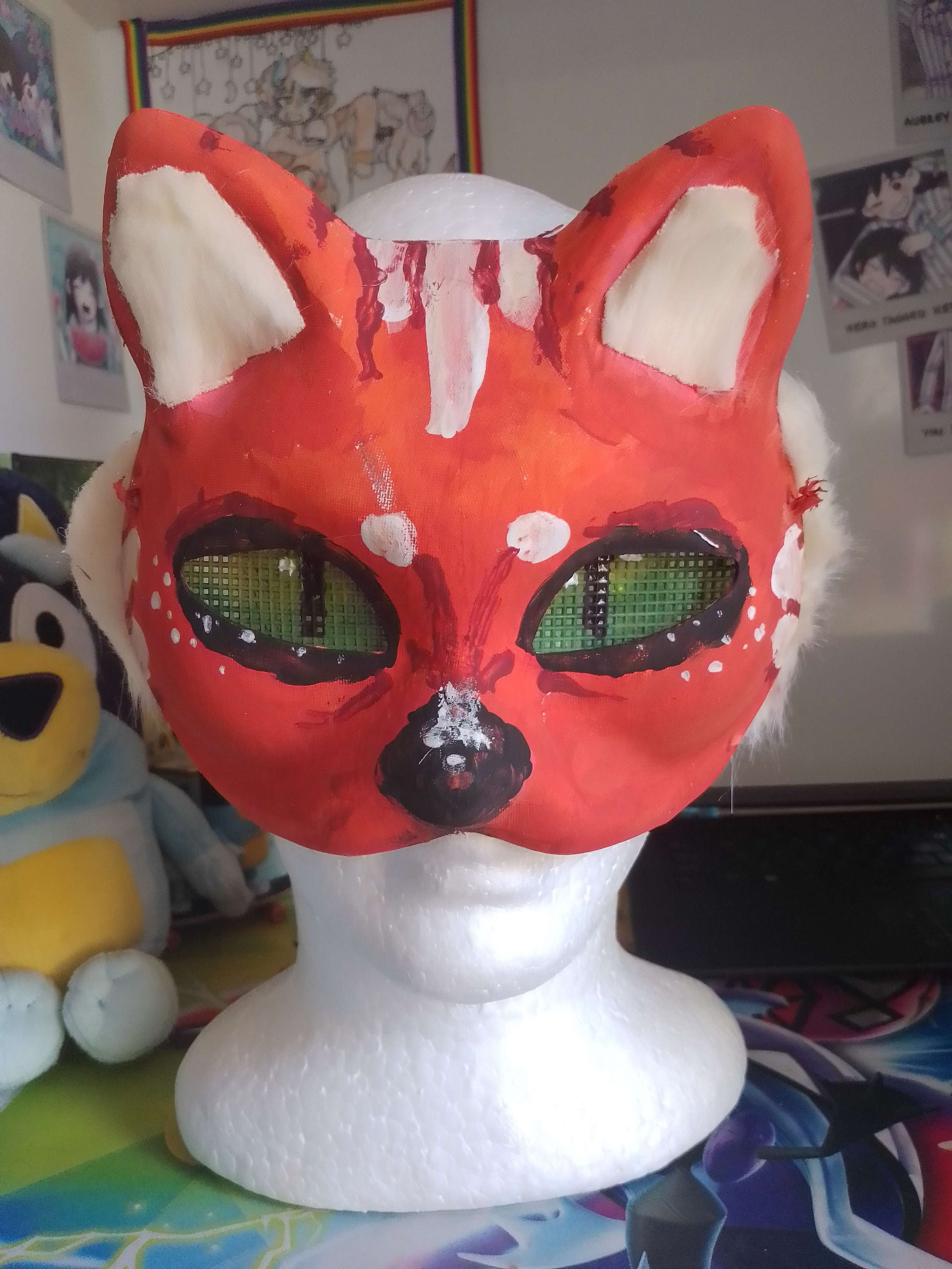 Ginger Tabby Cat Therian Mask Quadrobics Gear Cat Mask Etsy