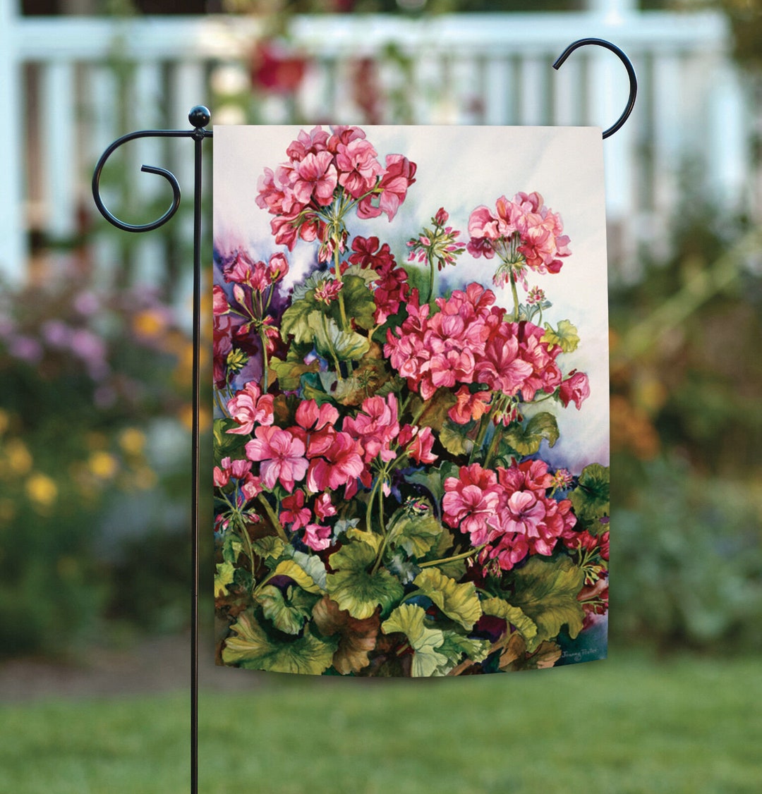 Red Geranium 12x18 Colorful Spring Summer Flower Garden Flag - Etsy
