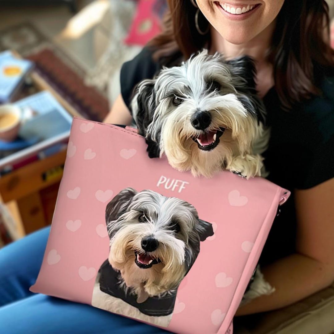Personalized Pet Portrait Tote Bag: Custom Dog Mom Gift - Etsy