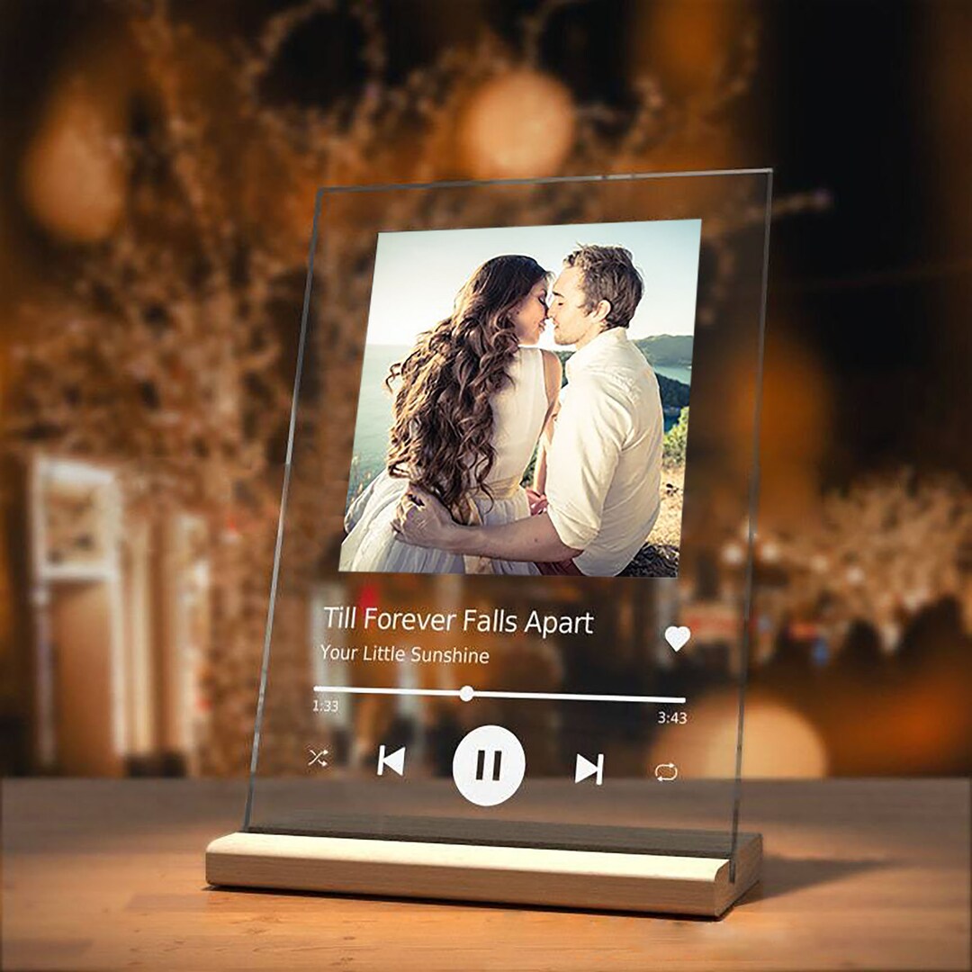 Custom Music Album Cover Engraved Songs Photo Frame Holder - Etsy