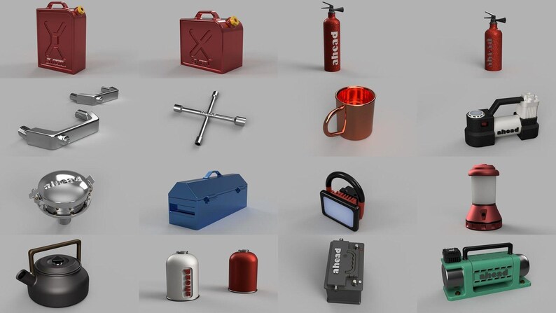 DIGITAL STL Files 1/10 Scale RC Crawler Accessories Bundle for 3D ...