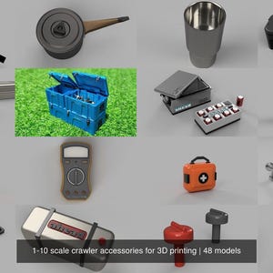 DIGITAL STL Files - 1/10 Scale RC Crawler Accessories Bundle for 3D ...