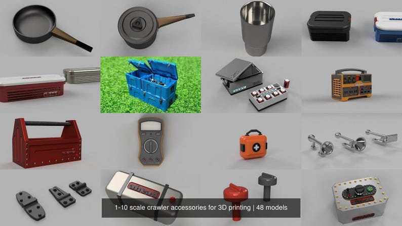 DIGITAL STL Files - 1/10 Scale RC Crawler Accessories Bundle for 3D ...