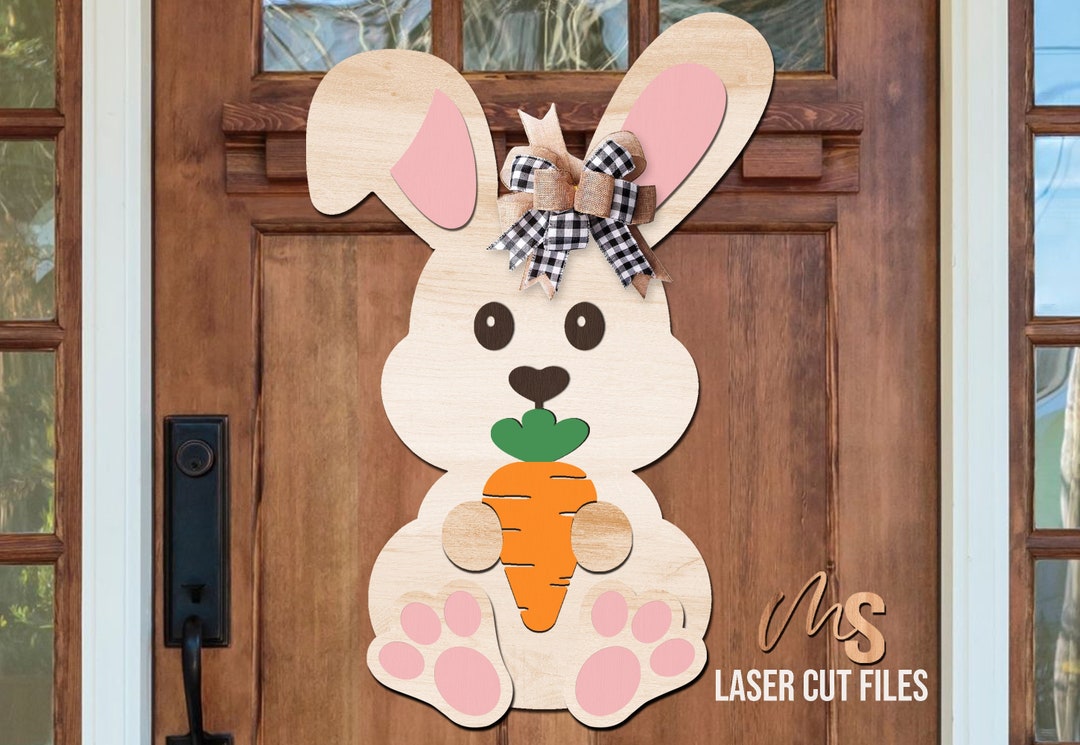 Easter Bunny SVG - Easter Door Hanger Svg - Easter Svg - Laser Cut ...