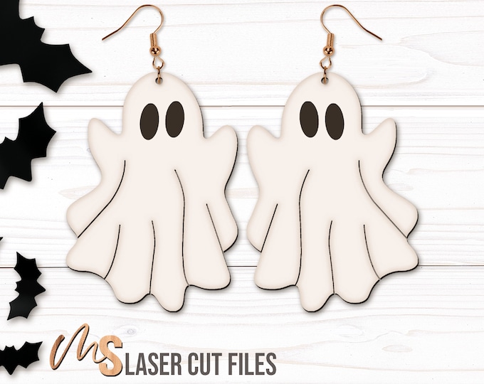 Ghost Earrings SVG - Halloween Earrings Svg - Halloween Dangle Earrings ...
