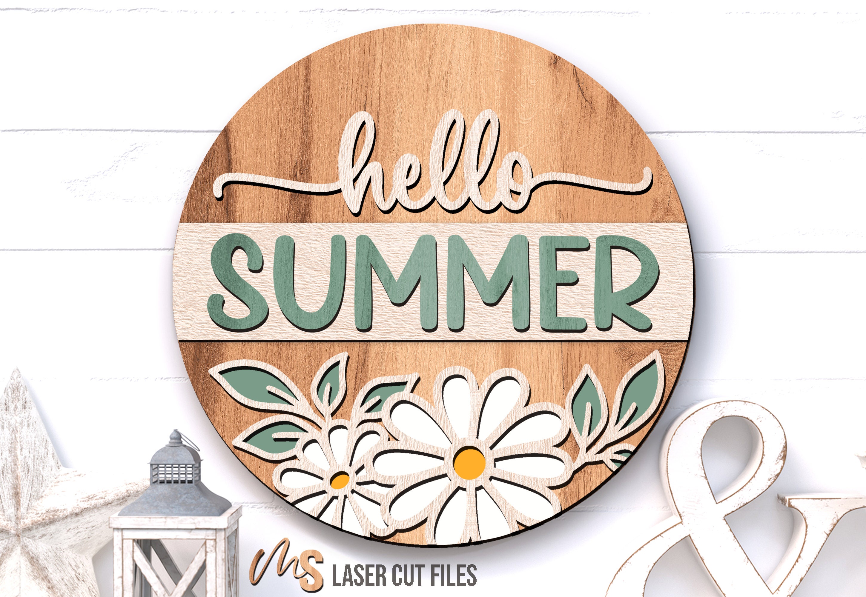 Hello Summer Sign SVG Summer Door Hanger Svg Daisy Svg - Etsy
