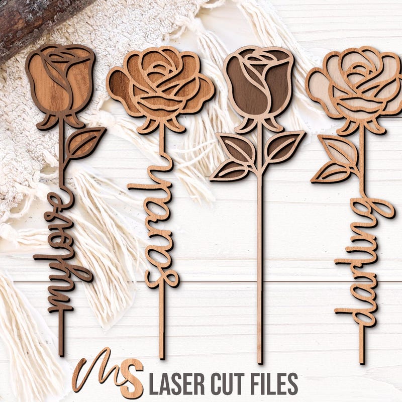 Laser Cut Single Rose - Etsy