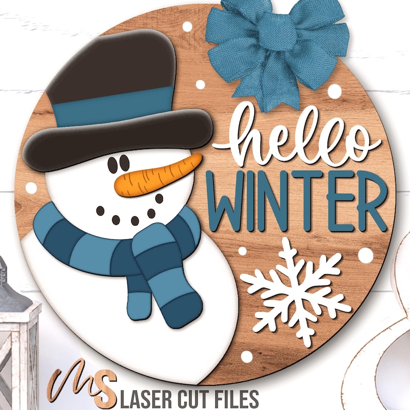 Snowman Hello Sign - Etsy