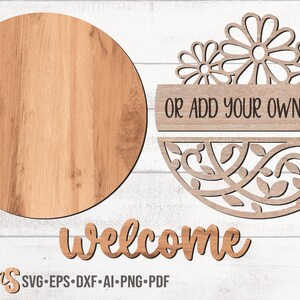 Daisy Welcome Sign SVG - Daisy Door Hanger Svg - Daisy Svg - Floral ...