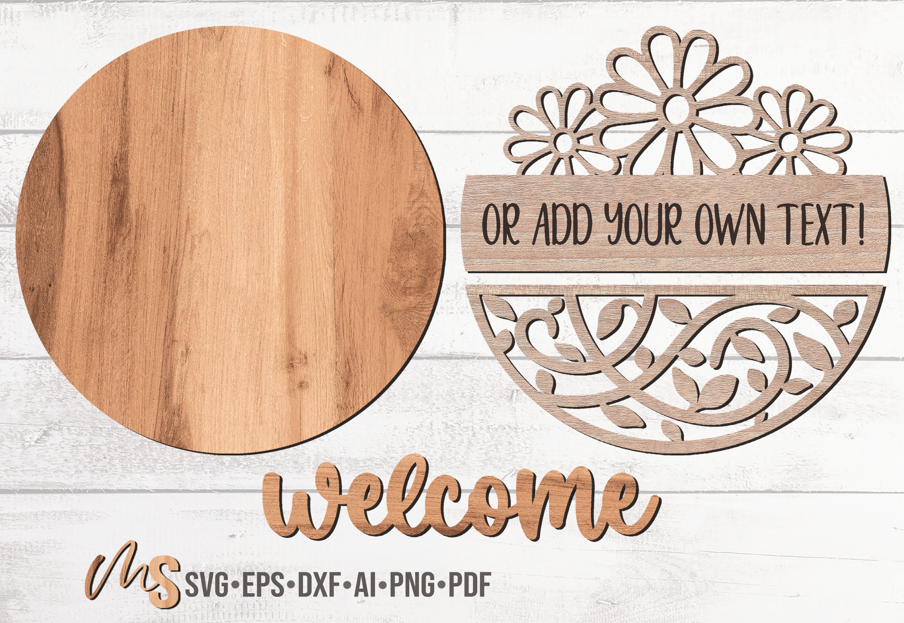 Daisy Welcome Sign SVG - Daisy Door Hanger Svg - Daisy Svg - Floral ...