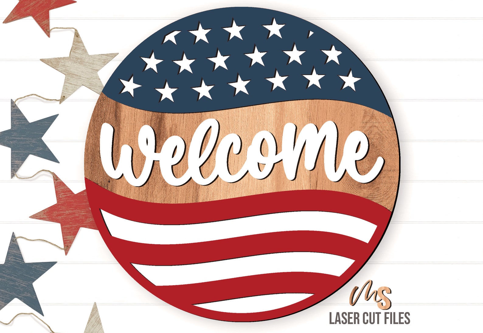 Patriotic Welcome Sign SVG 4th of July Door Hanger Svg 4th - Etsy