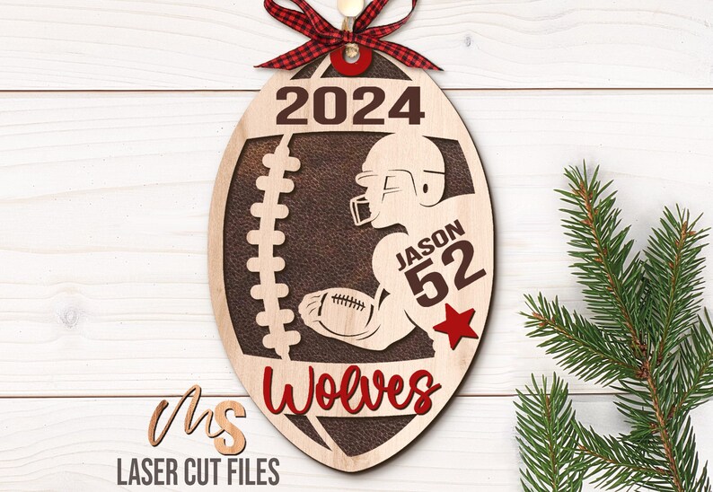 Football Christmas Ornament SVG - Custom Football Ornament Svg - Sports ...