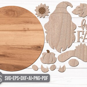 Hello Fall Gnome Sign SVG - Fall Door Hanger Svg - Fall Welcome Sign ...