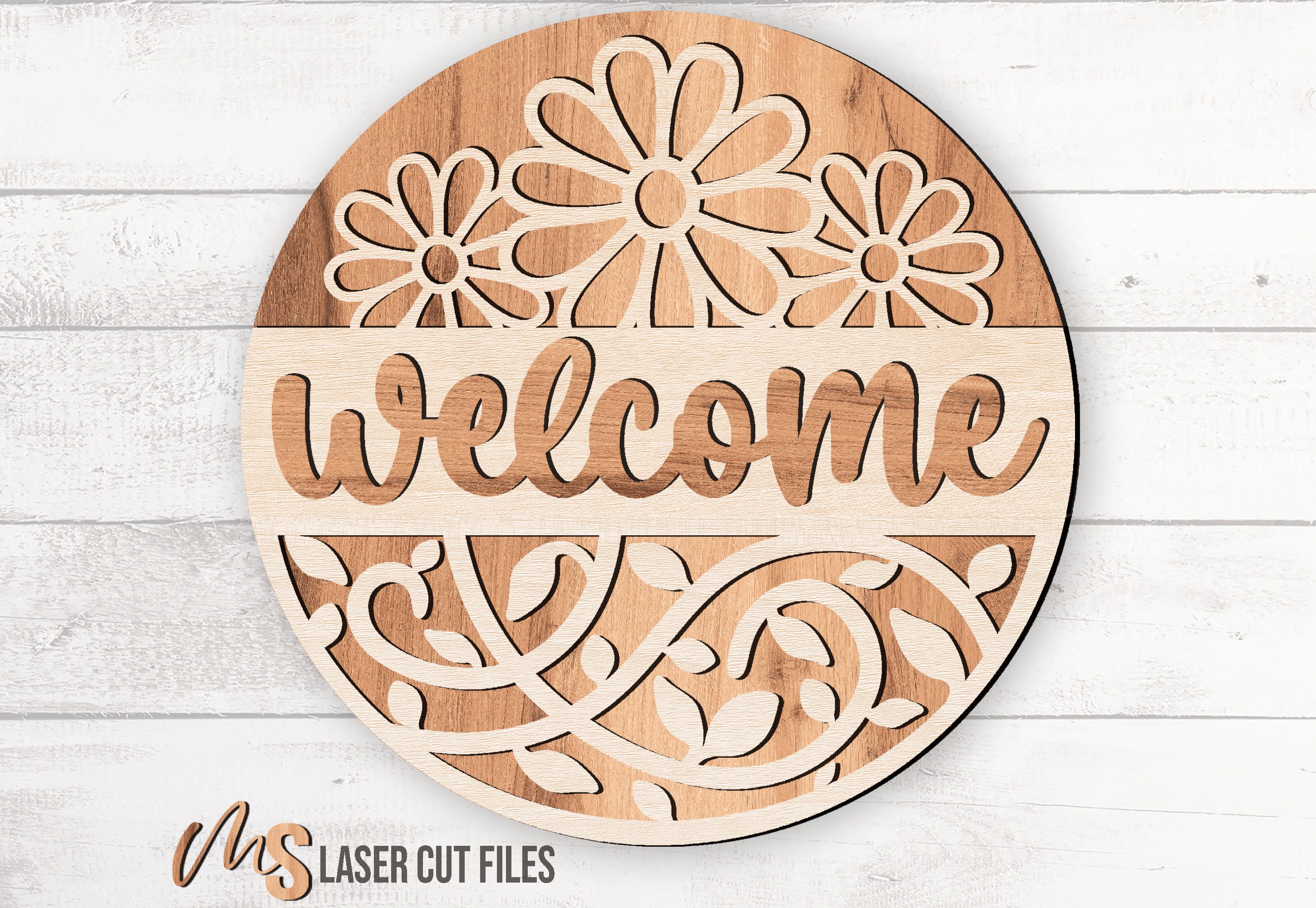Daisy Welcome Sign SVG - Daisy Door Hanger Svg - Daisy Svg - Floral ...